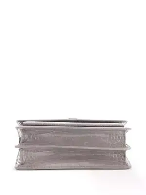 Saint Laurent Sunset Crocodile Embossed Leather Medium Crossbody Bag - Grey