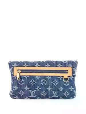 LOUIS VUITTON Plate Denim Clutch Bag