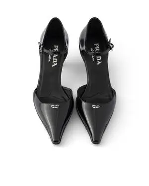 Prada Brushed Leather D'orsay Pumps
