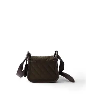 Prada Re-nylon And Leather Mini Shoulder Bag - Forest/dark Brown