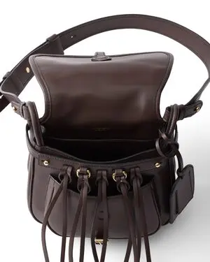 Prada Re-nylon And Leather Mini Shoulder Bag - Forest/dark Brown