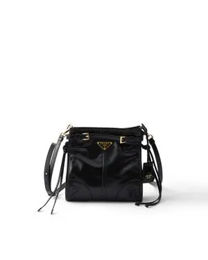Prada Bonnie Leather Mini Shoulder Bag - Black
