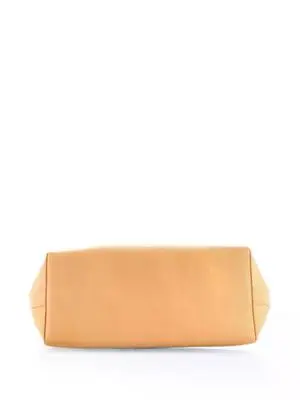 Burberry Leather Tote Bag With Check Canvas Interior