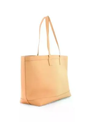 Burberry Leather Tote Bag With Check Canvas Interior