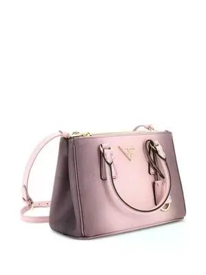 Prada Galleria Double Zip Saffiano Leather Tote Bag - Pink