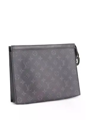 LOUIS VUITTON Monogram Eclipse Canvas Pochette Voyage Mm Clutch Bag - Black