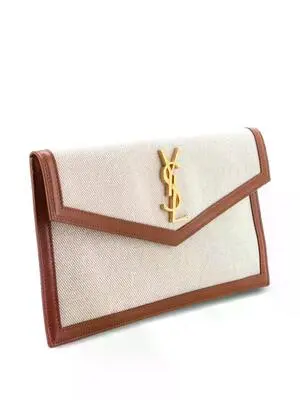 Saint Laurent Uptown Pouch Canvas Clutch Bag