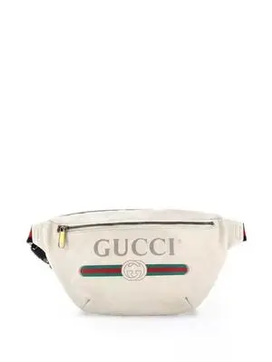 Gucci Logo Printed Leather Medium Belt Bag - Neutrals