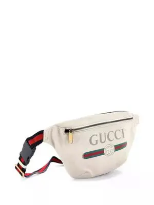 Gucci Logo Printed Leather Medium Belt Bag
