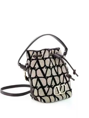Valentino Garavani Silver Tone Bucket Bags For Women