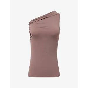 Rick Owens Athena Asymmetric Stretch-jersey Tank Top - Grape