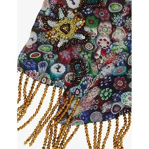 Dries Van Noten Fani Embellished Woven Scarf