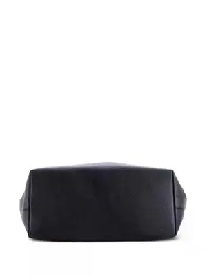 Burberry Leather Tote Bag With Check Canvas Interior