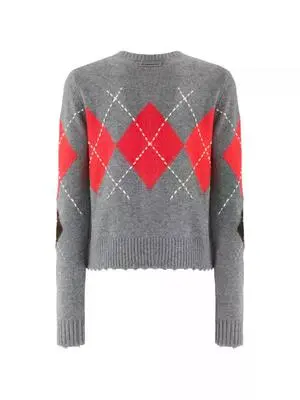 Pinko Argyle Intarsia Button-up Cardigan