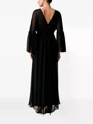 HAVEONE Sheer-panel Bell-sleeve Maxi Dress