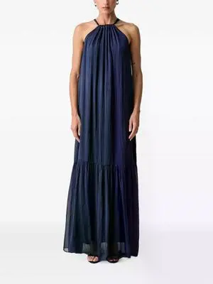 HAVEONE Halterneck Tiered Maxi Dress - Blue