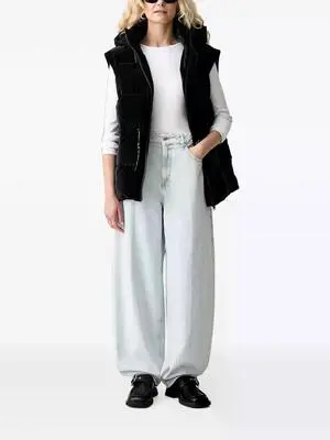 Karl Lagerfeld Padded Gilet With Drawstring Hood - Black