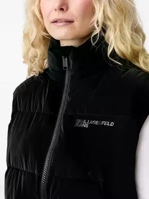 Karl Lagerfeld Padded Gilet With Drawstring Hood - Black
