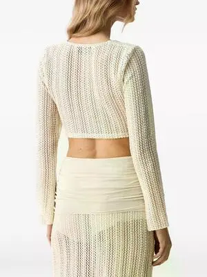HAVEONE Crochet-knit Gathered Blouse