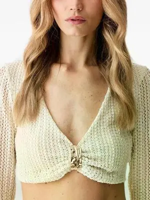 HAVEONE Crochet-knit Gathered Blouse