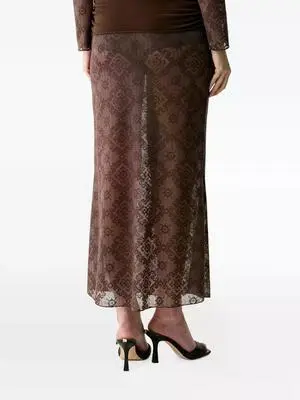 HAVEONE Patterned Buckled Maxi Skirt