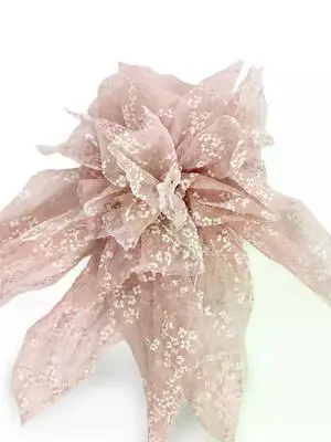 Alberta Ferretti Floral Print Silk Brooch - Pink