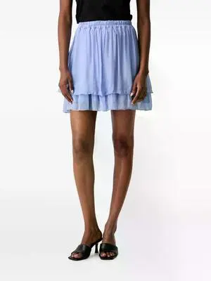HAVEONE Tiered Elasticated-waist Mini Skirt - Blue