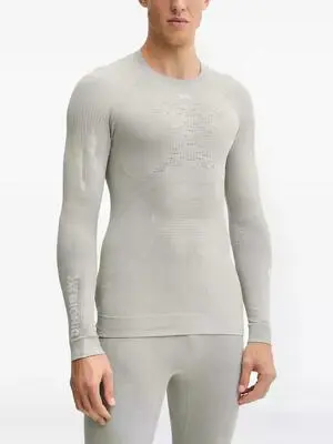 X-BIONIC Ribbed-knit Perforated Long-sleeve Top - Grey