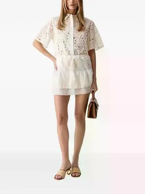 HAVEONE Broderie Anglaise Short-sleeve Shirt