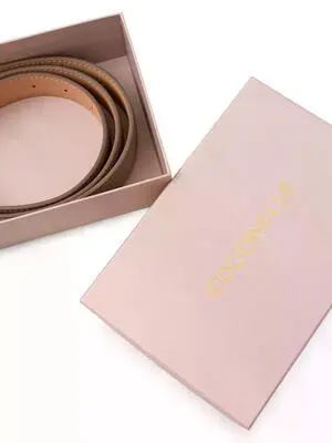 COCCINELLE Grained Leather Belt With Gold-tone Hardware