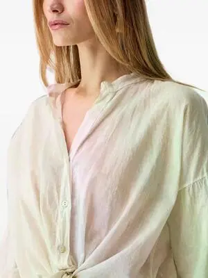 HAVEONE Front-tie Band-collar Shirt