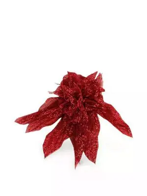 Alberta Ferretti Floral-motif Silk Brooch - Red