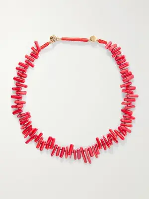 ROXANNE ASSOULIN The Coral Branch Beaded Necklace - Red