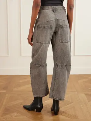 NILI LOTAN Shon Mid-rise Barrel-leg Jeans - Gray