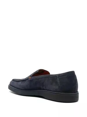 Santoni Suede Round-toe Loafers
