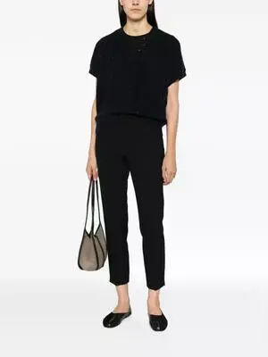 Peserico Sequin-embellished V-neck Short-sleeve Sweater