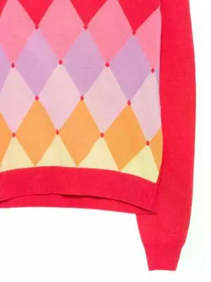 BALLANTYNE 2000s Argyle Roll-neck Sweater
