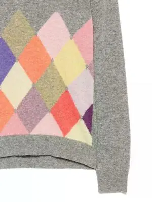BALLANTYNE 2000s Argyle V-neck Sweater