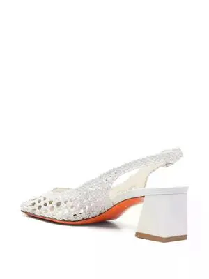 Santoni Woven Slingback Pumps