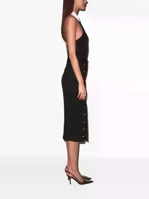 FLEUR DU MAL Undo Me Button-embellished Slit-detail Midi Skirt