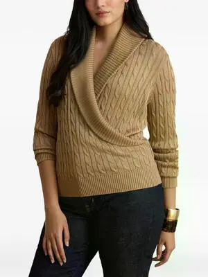 Ralph Lauren Cable-knit Shawl-collar Sweater