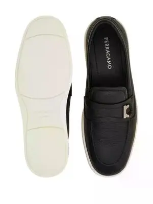 FERRAGAMO Gancini Ornament Boat Shoe Loafers