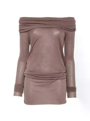 Rick Owens Off-shoulder Long-sleeve Top