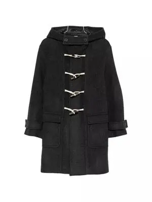 SEMICOUTURE Hooded Toggle-fastening Coat - Grey