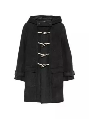 SEMICOUTURE Hooded Toggle-fastening Coat - Grey