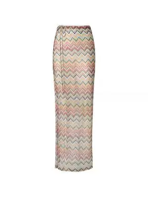 Missoni Long Pareo Skirt With Print - Neutrals