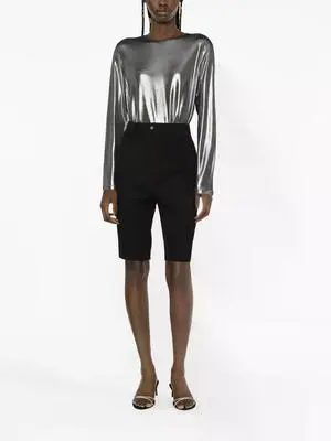TOM FORD Metallic Laminated Long-sleeve Top