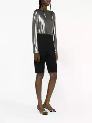 TOM FORD Metallic Laminated Long-sleeve Top