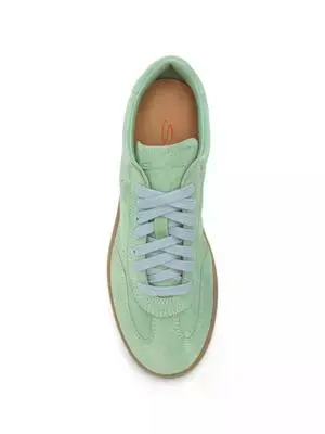 Santoni Perforated-detail Suede Sneakers