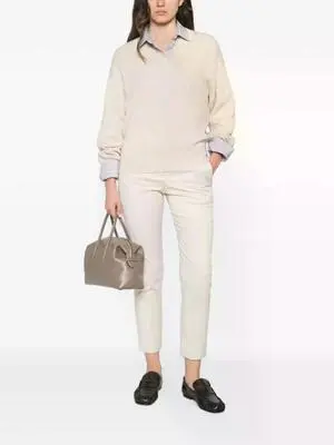 Brunello Cucinelli V-neck Ribbed Knit Sweater